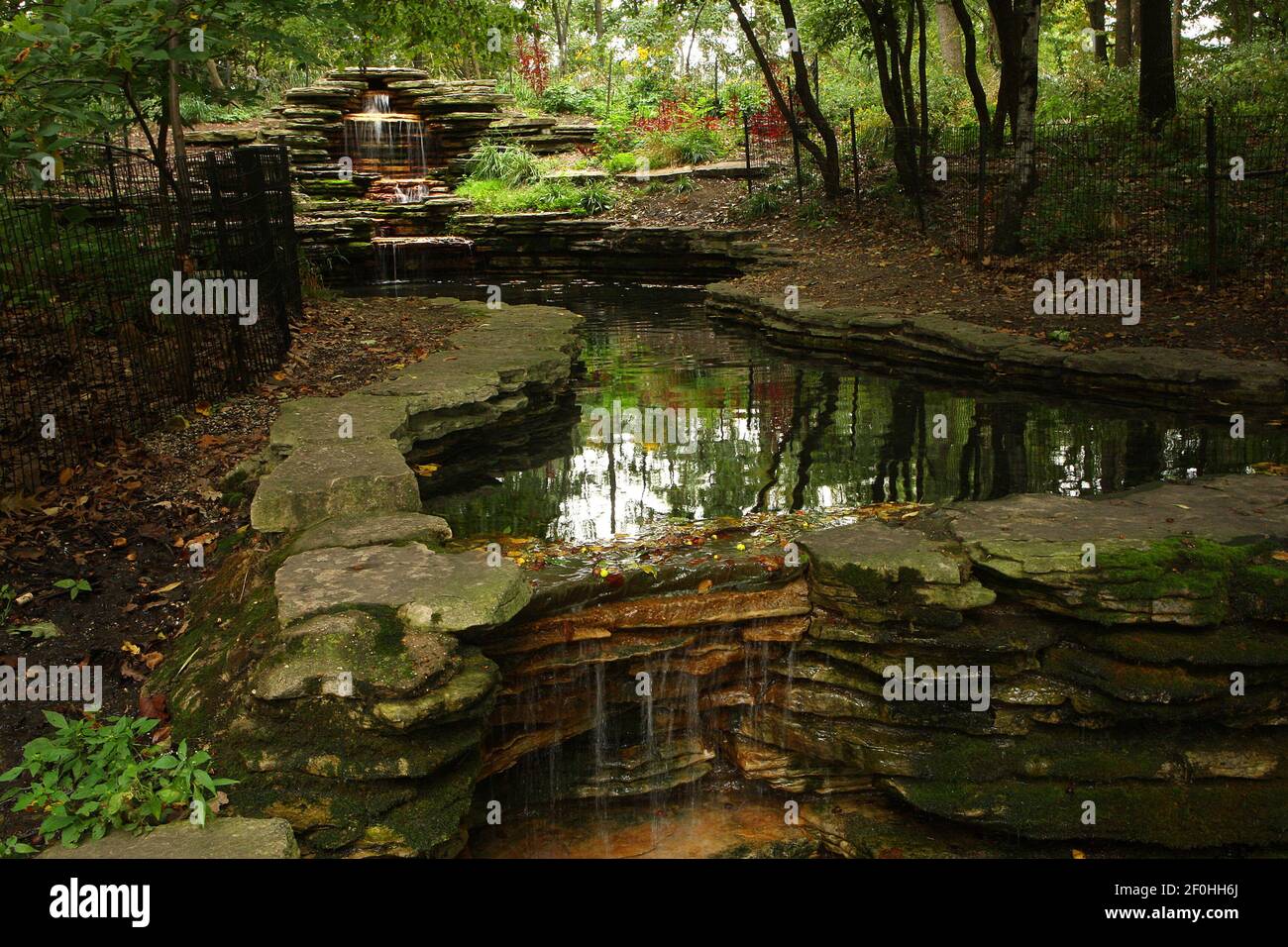 Water cascades through Columbus Park in River Forest, Illinois, which ...