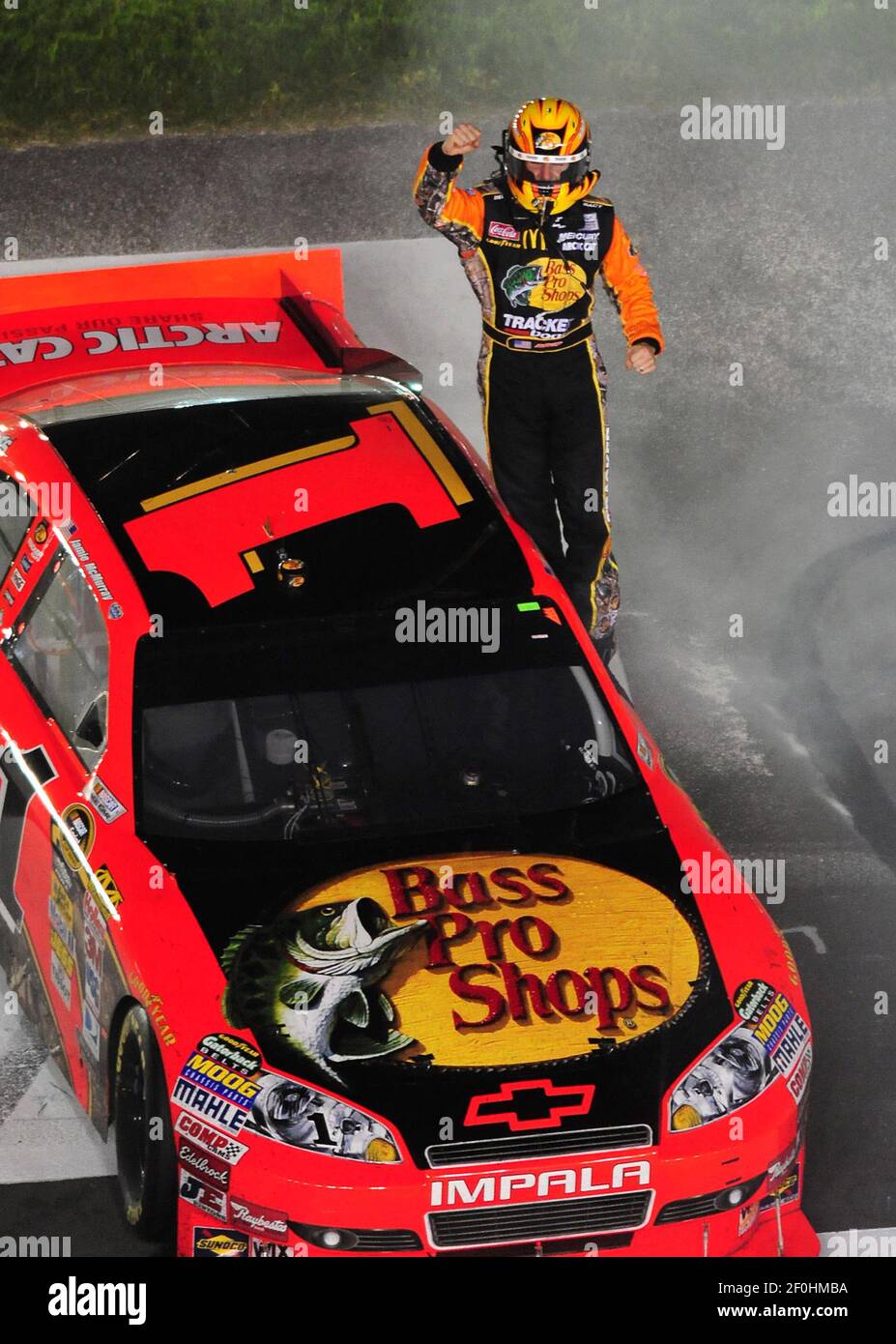 NASCAR Sprint Cup Series driver Jamie McMurray (1) celebrates his ...