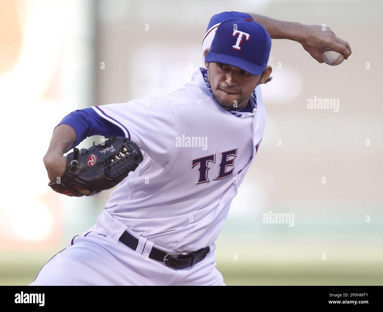 Texas Rangers pitcher Clay Rapada throws a pitch against the New York ...