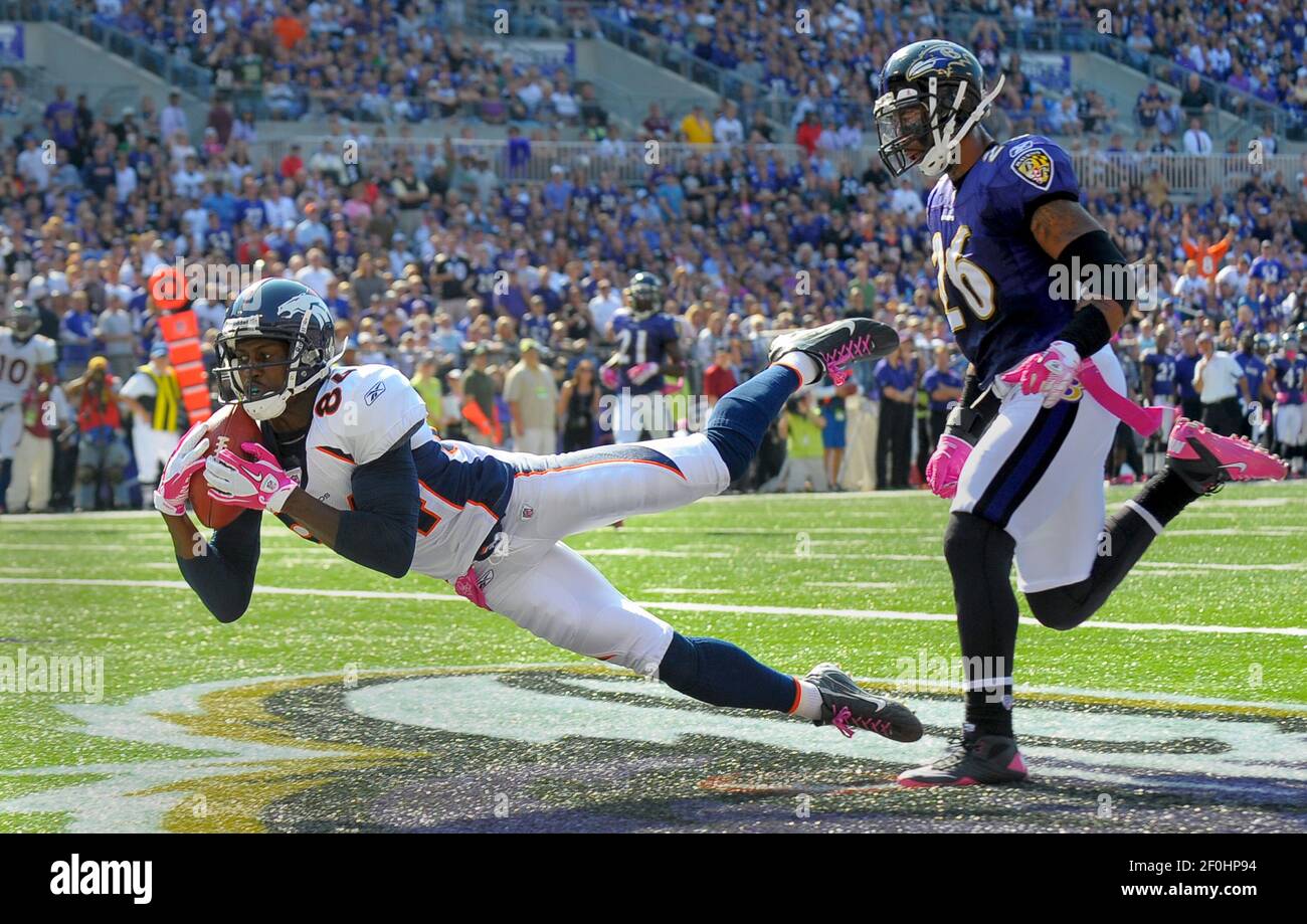Denver Broncos wide receiver Brandon Lloyd hauls in a 42-yard pass for ...