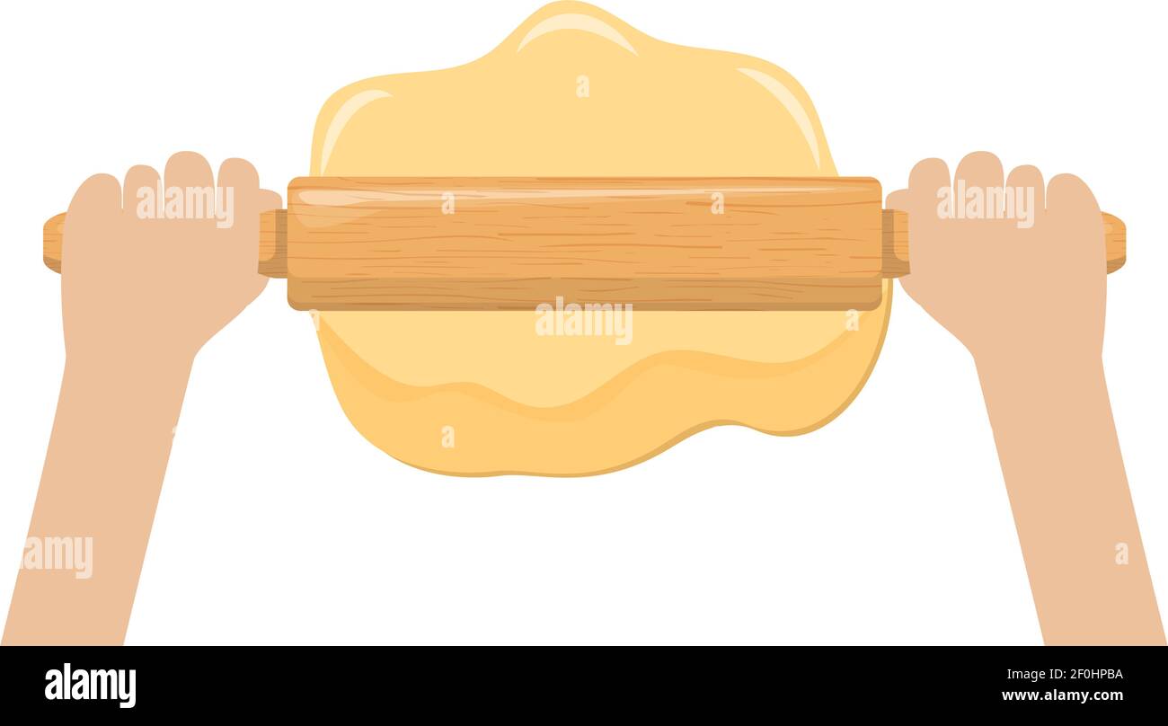 Rolling pin dough raw Stock Vector Images - Alamy
