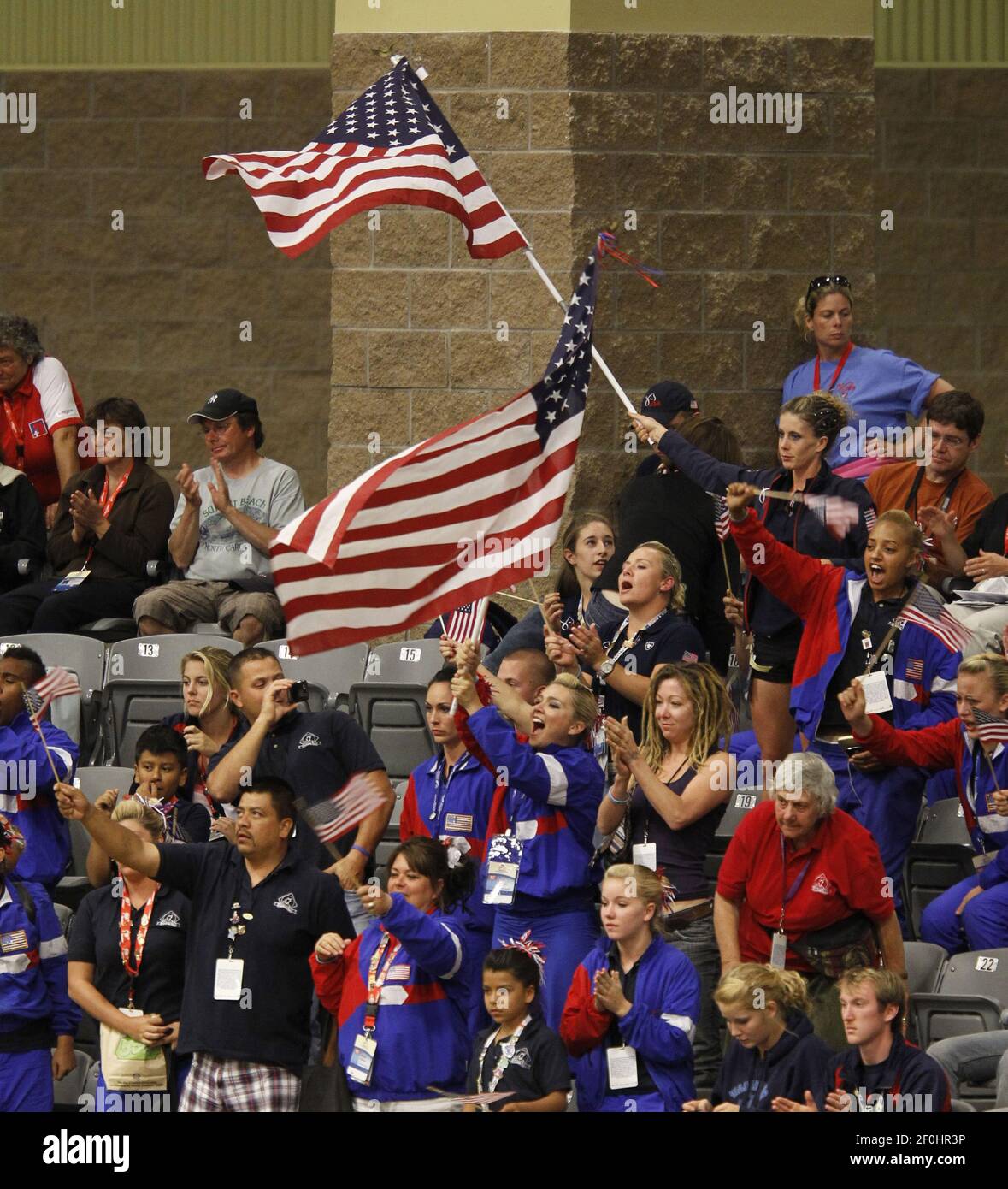 USA fans cheered as the USA team competes in Round 1 of the Team ...