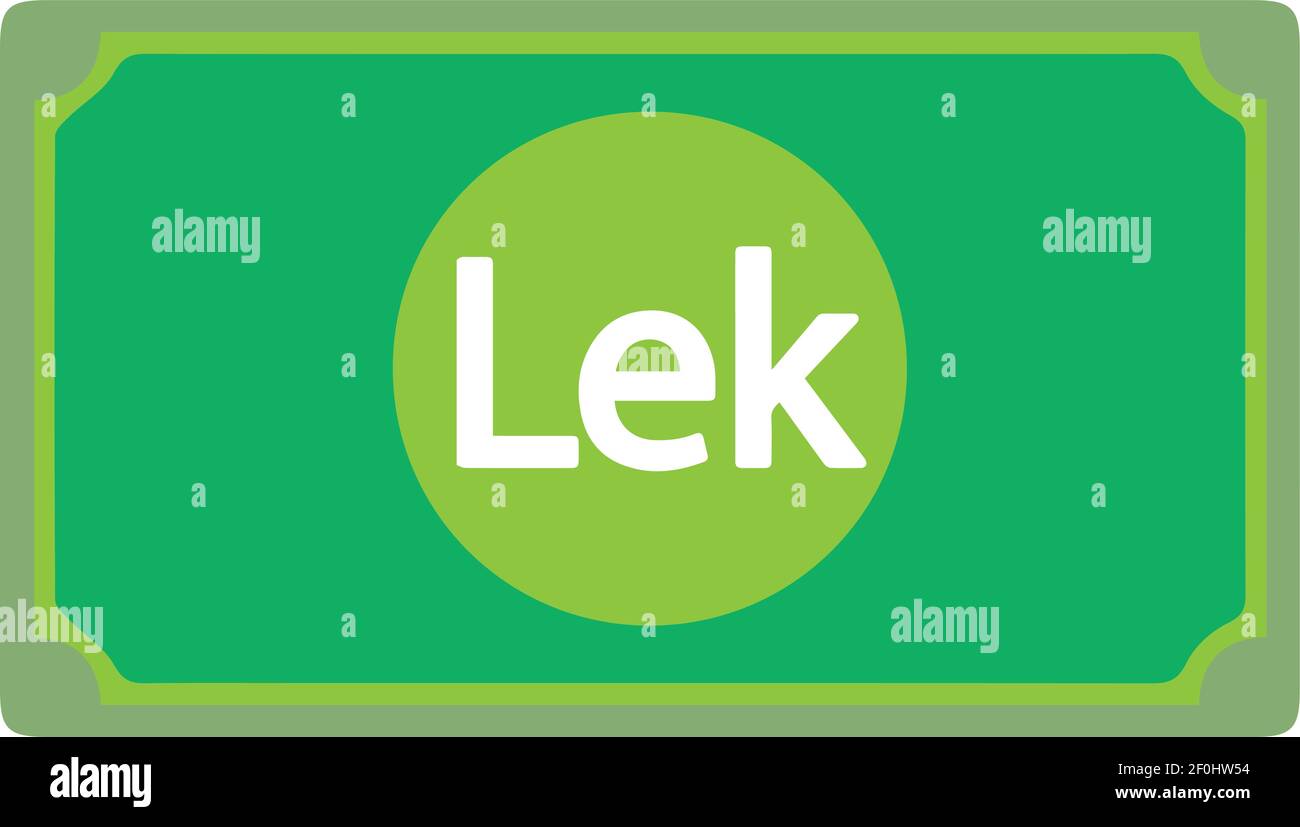 Albania Lek currency Sign Green Note icon Vector for mobile apps and ...