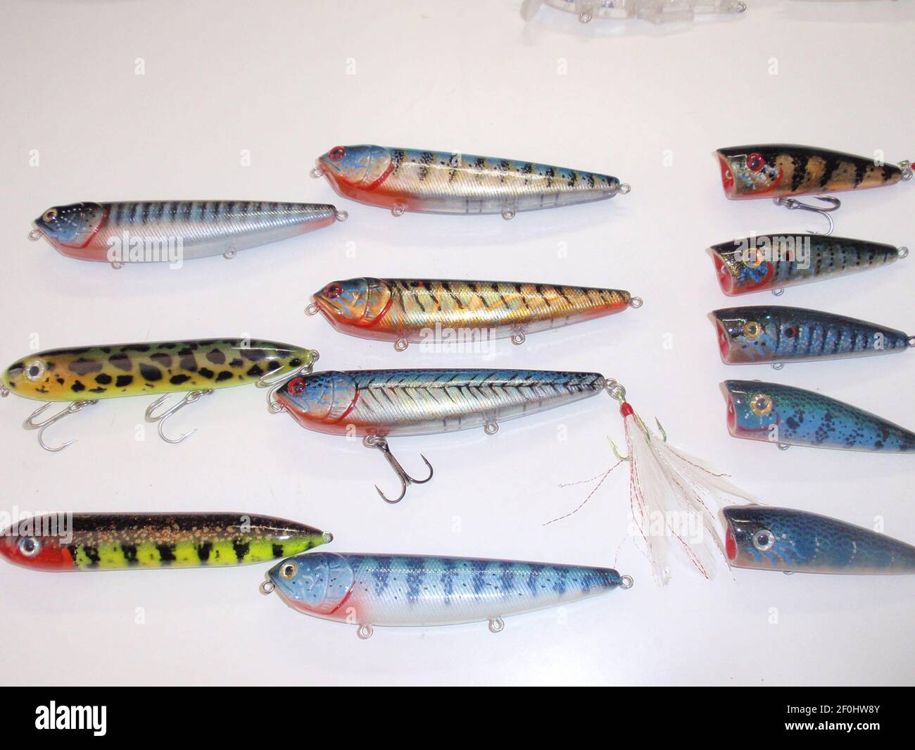Marine artist Ross Myers displays his new line of topwaters baits ...