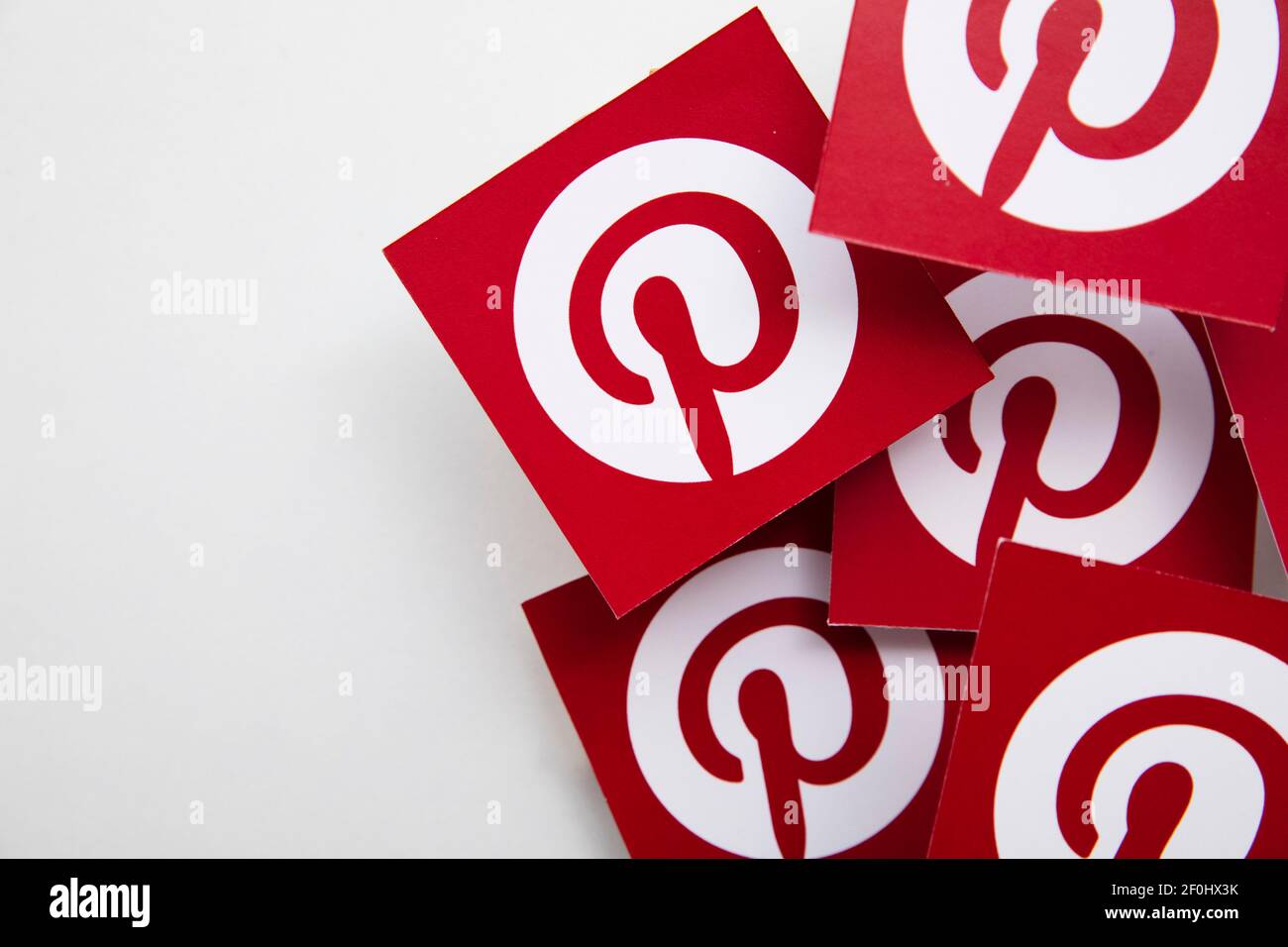 LONDON, UK - March 2021: Pinterest logo, popular image sharing platform ...