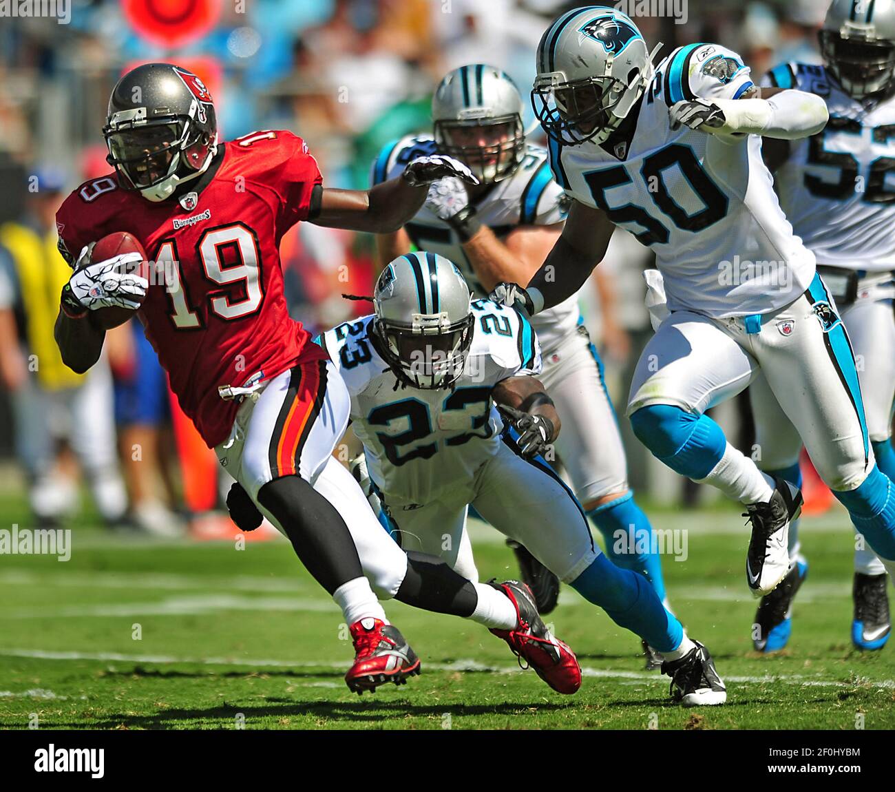 Carolina Panthers safety Sherrod Martin (23), linebacker James Anderson ...