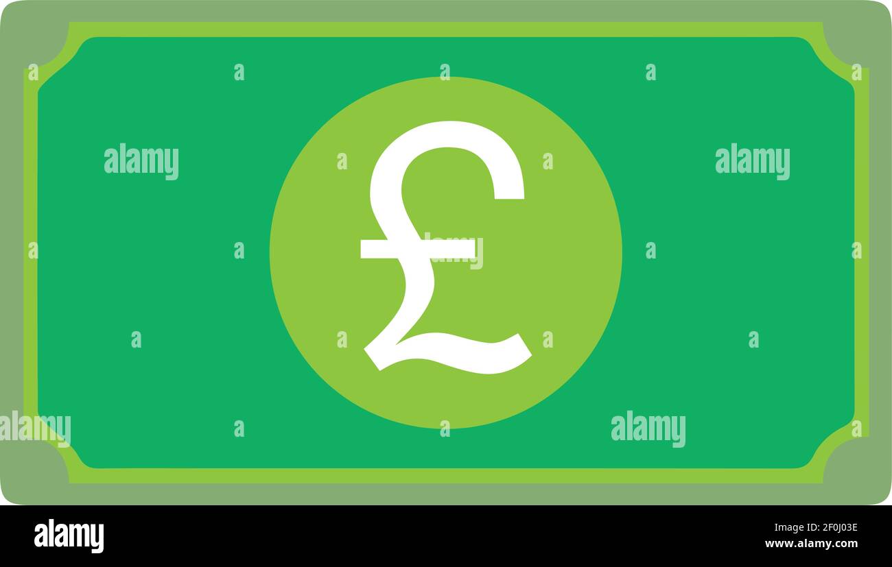 Gibraltar Pound currency Sign Green Note icon Vector for mobile apps ...