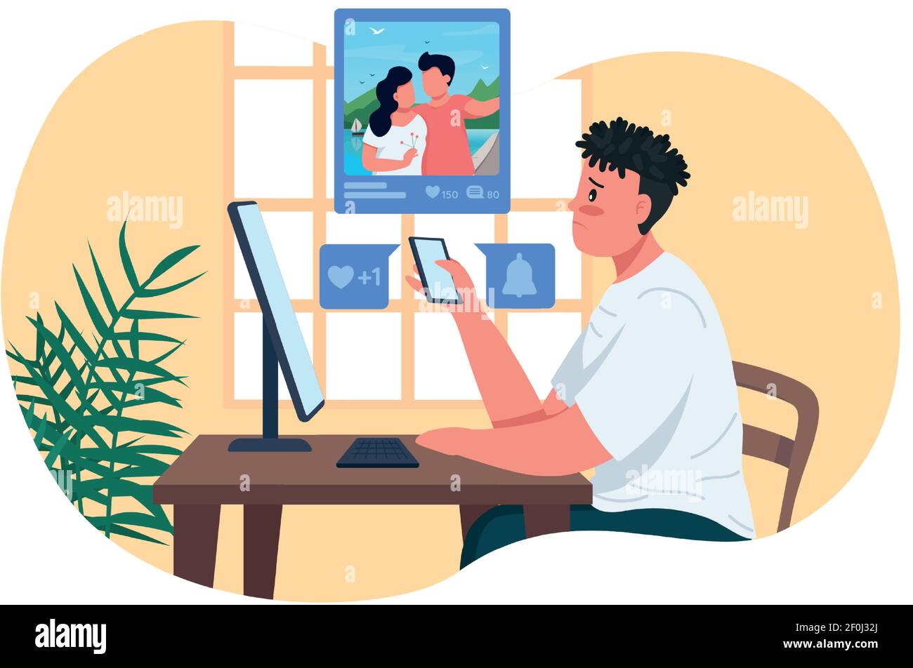 Inside loneliness Stock Vector Images - Alamy