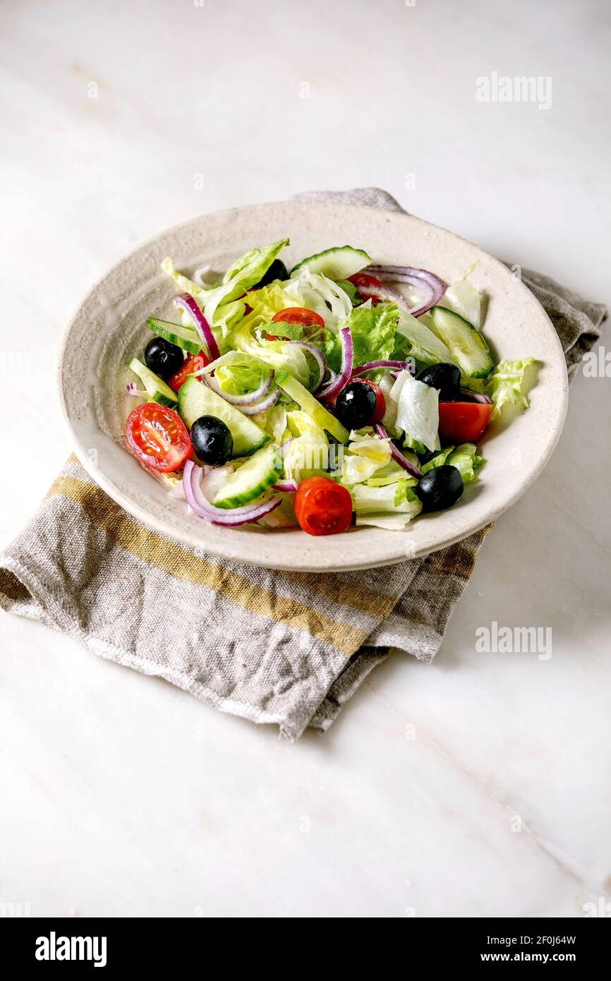 Classic vegetable salad Stock Photo - Alamy