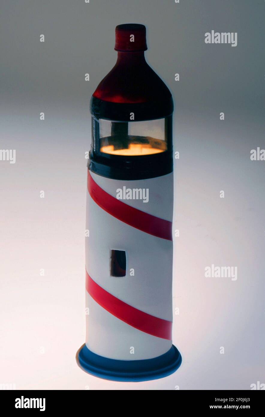 A flashlight is the base of this lighthouse craft project. (Photo by ...
