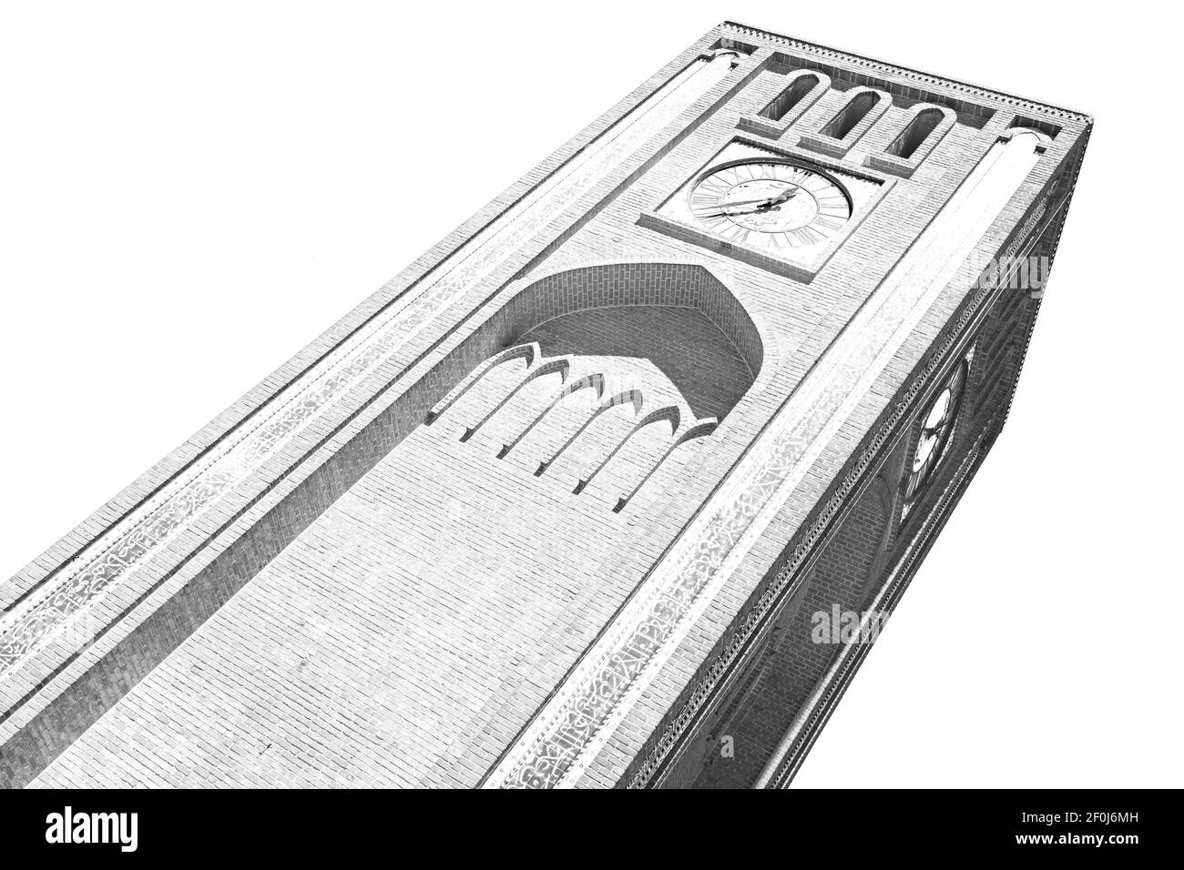 In iran antique clock tower Stock Photo - Alamy