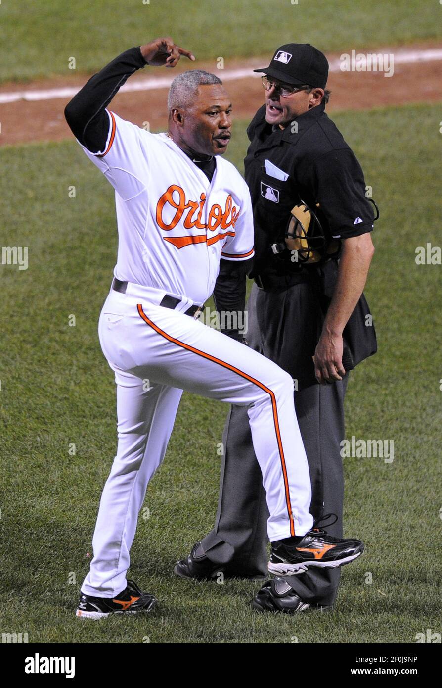 Baltimore Orioles manager Juan Samuel is ejected from the game in the ...