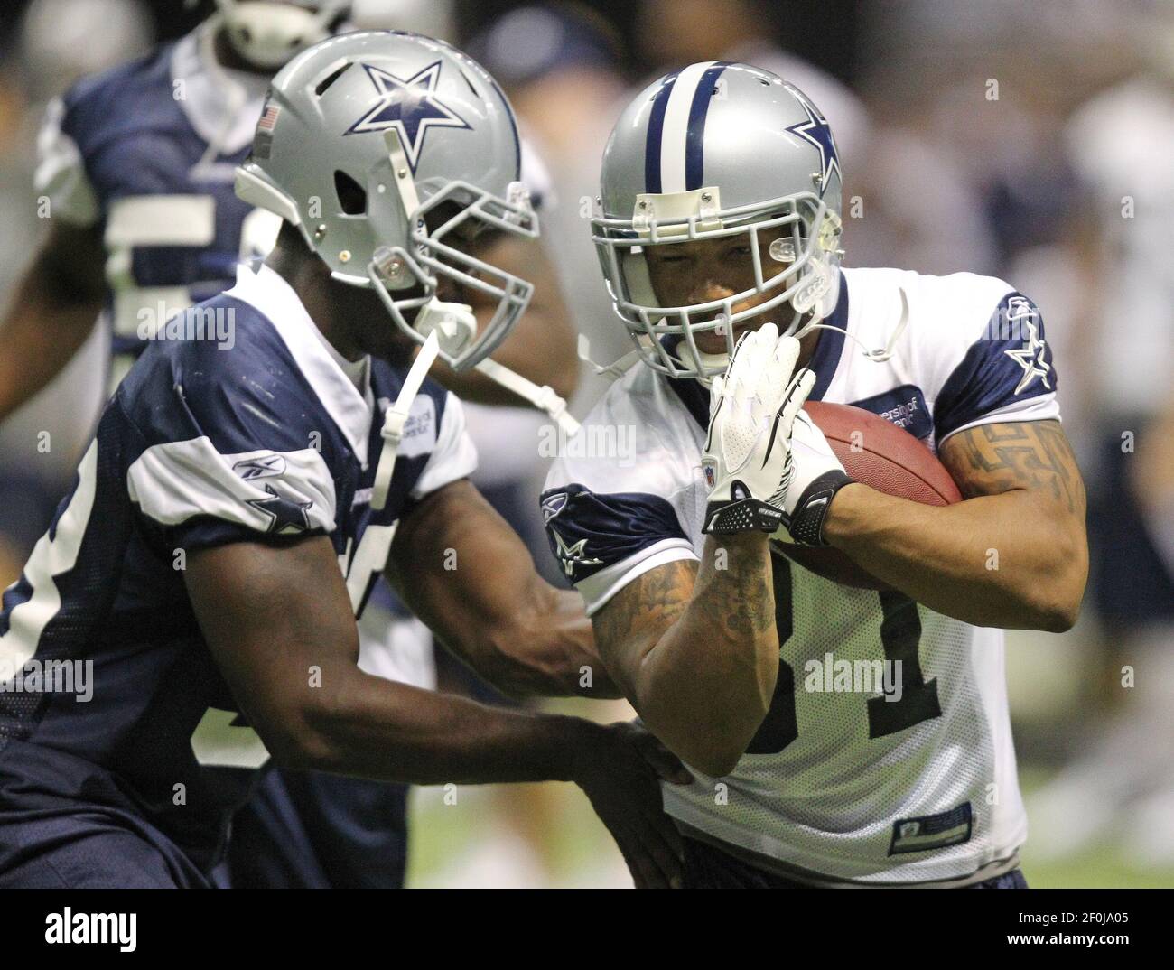 Dallas Cowboys running back Herb Donaldson runs a drill at the ...