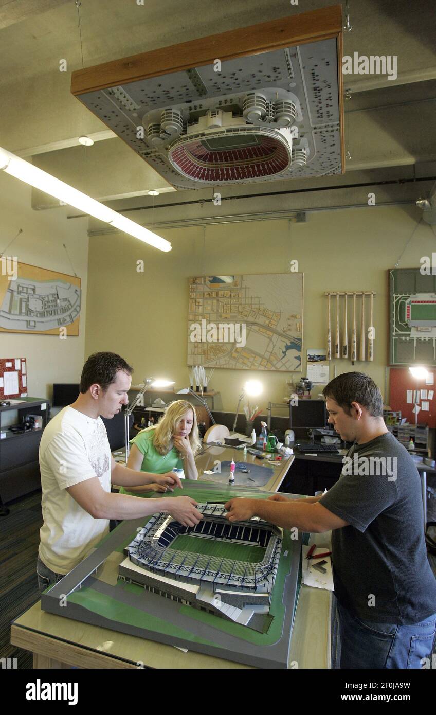 Daniel Lawrence, from left, Stephanie Scott and Nathan Allen work ...