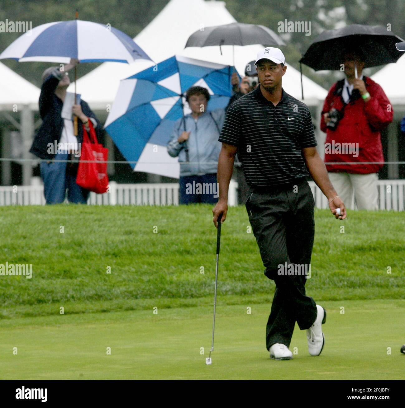 Tiger Woods is shown during the Pro-Am event of The Barclays golf ...