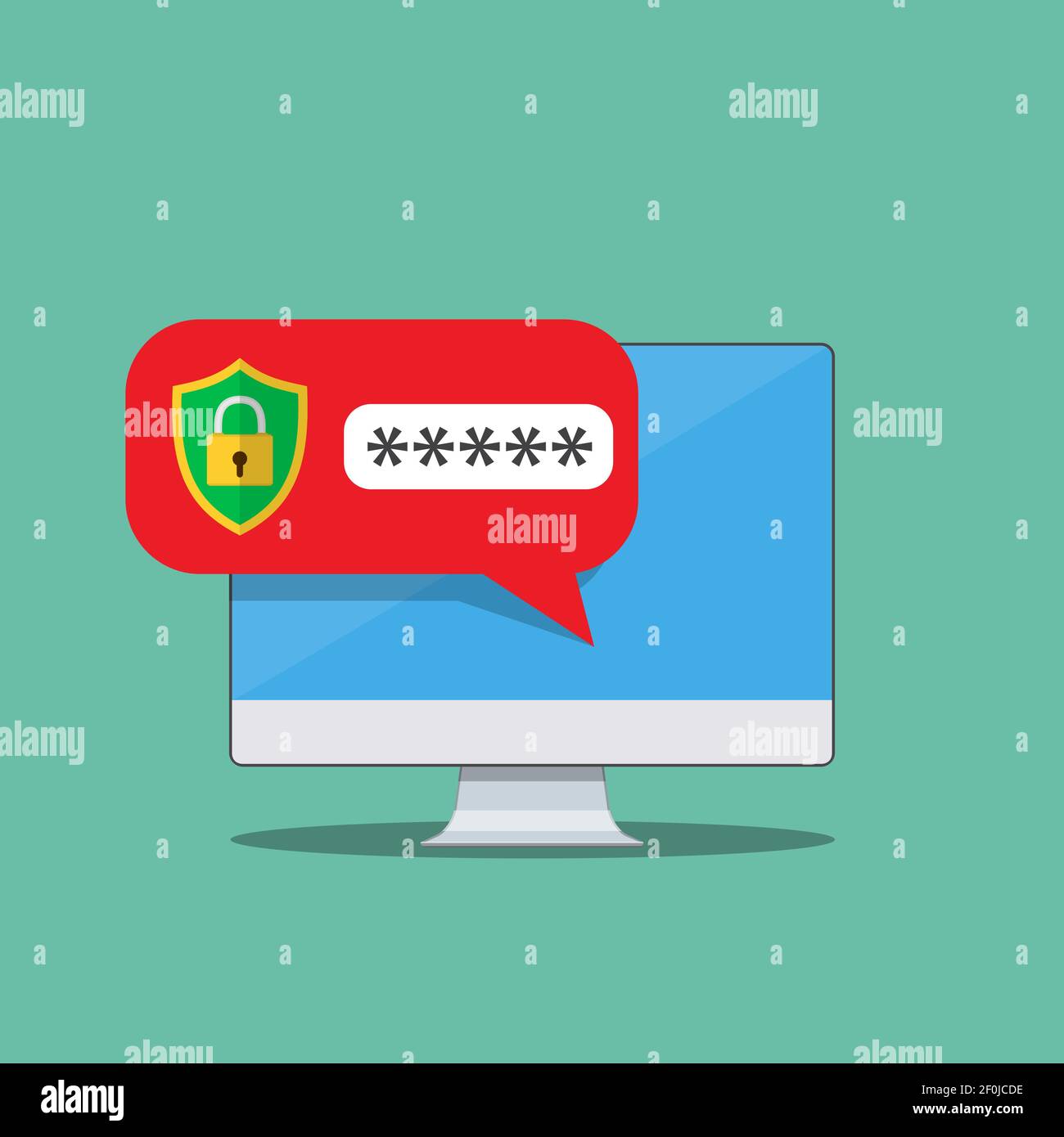 Desktop computer with password Stock Vector Image & Art - Alamy