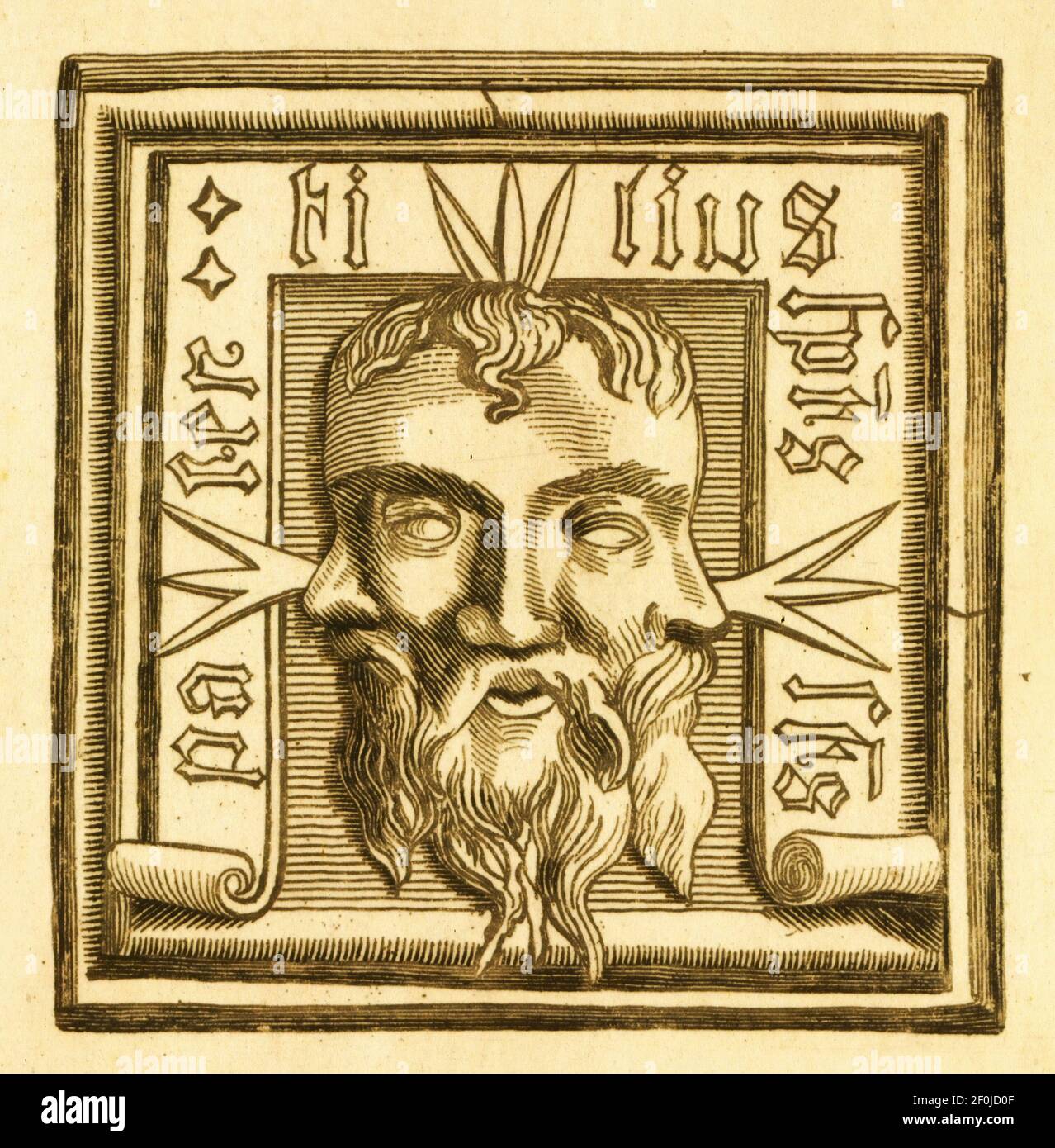 Antique engraving of a medieval amulet. Published in Systematischer ...