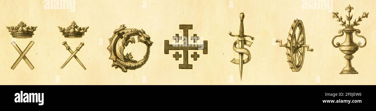 Medieval orders 19th-century engraving. Published in Systematischer ...