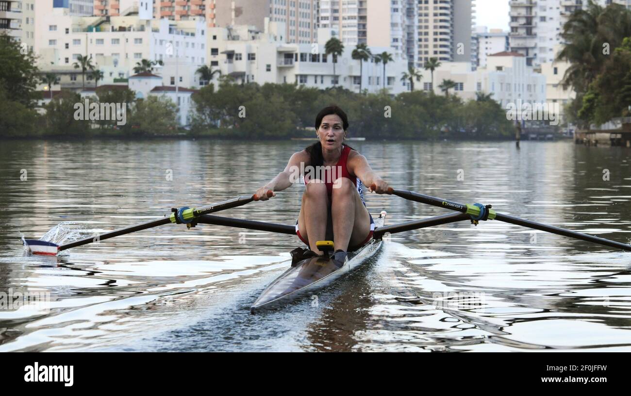 Liliana Retelny, 47, practices rowing April 21, 2010, at the Miami ...