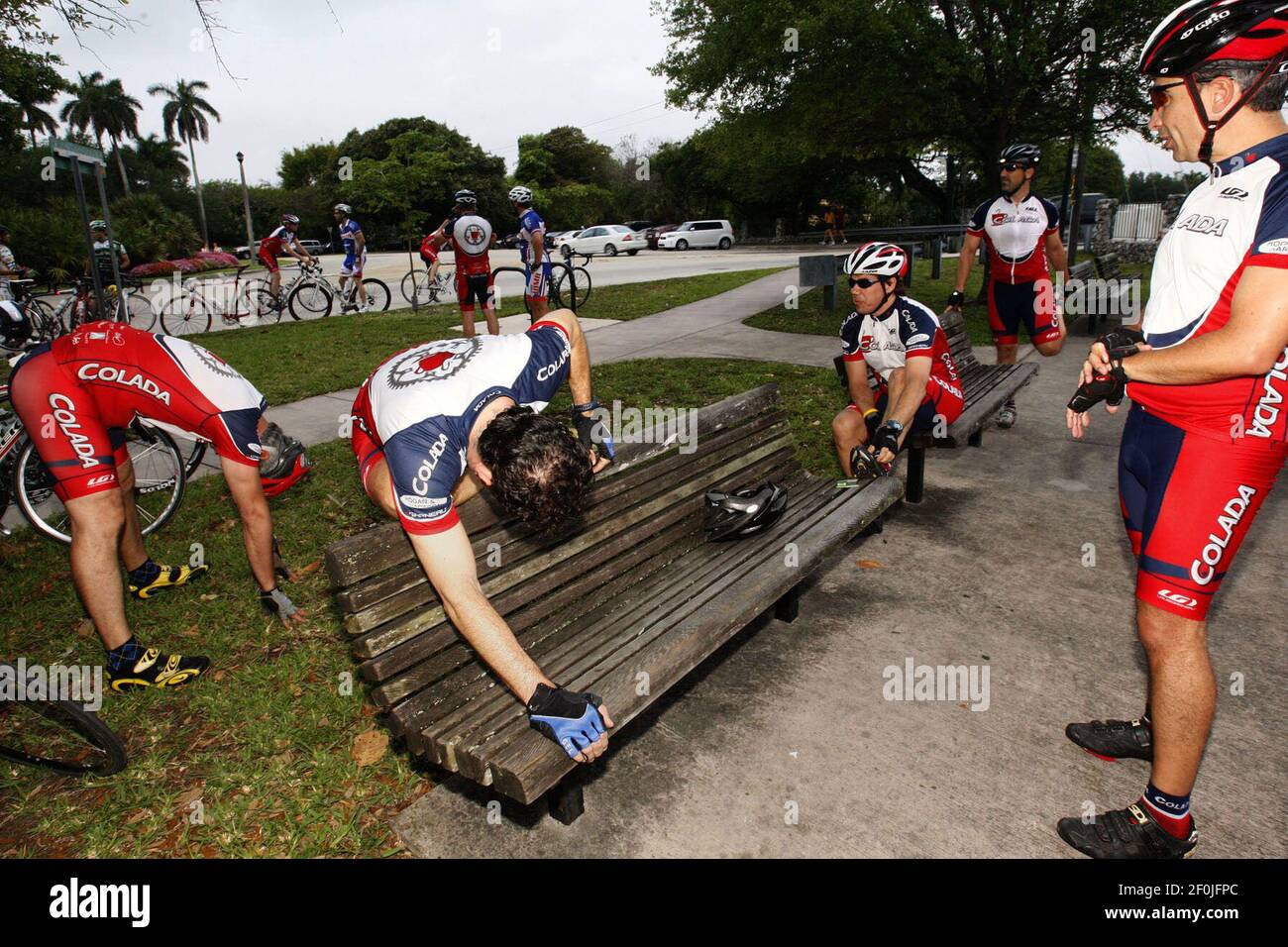 Some of the bicyclists in Team Colada, so named because they like Cuban ...