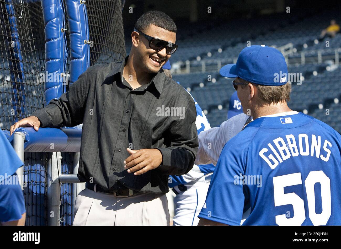 Kansas City Royals first round draft pick Christian Colon, left, visits ...