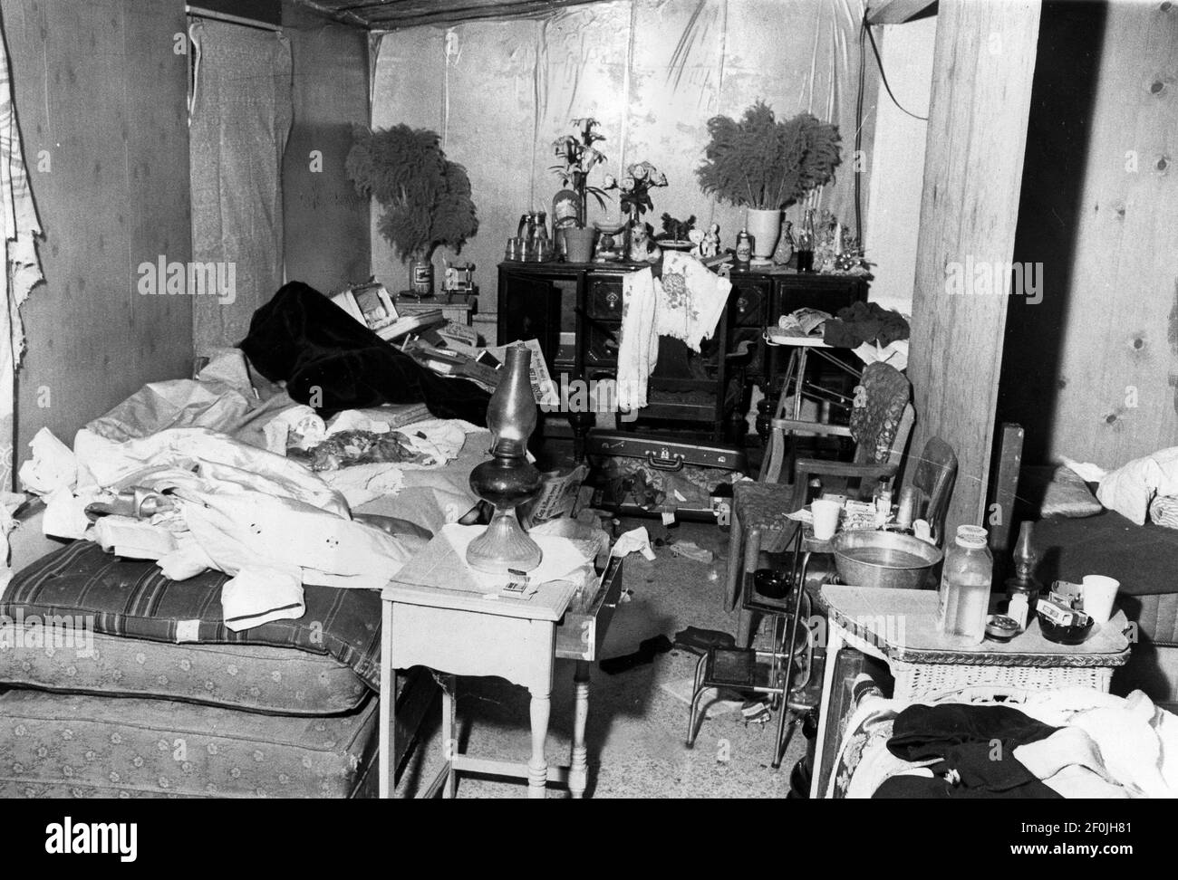 The cluttered cottage at Fish Lake in La Porte, Indiana on October 31 ...