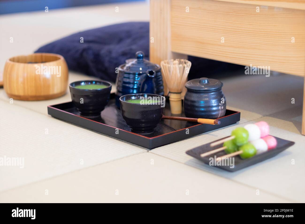 Art of Japanese living green tea Ryokucha traditional ceremony consist ...