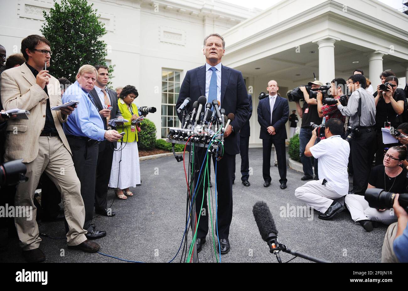 BP Chairman Carl-Henric Svanberg speaks to the media at the White House ...