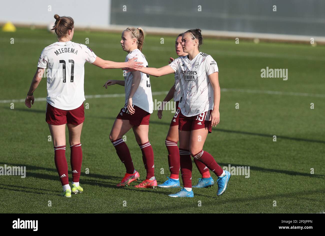 Arsenal's Caitlin Foorde celebrates scoring their second goal with ...