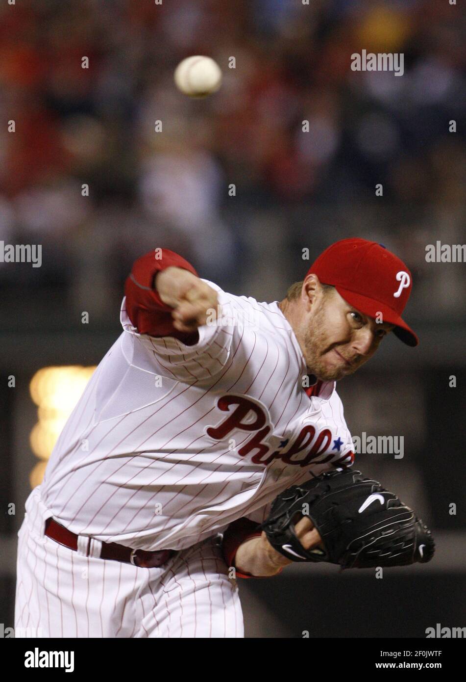 Philadelphia Phillies pitcher Roy Halladay works against the Florida ...