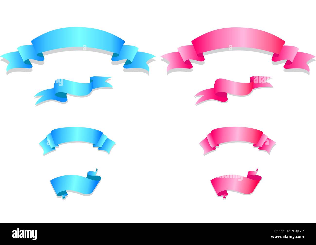 Set blue ribbons ribbon Cut Out Stock Images & Pictures - Alamy