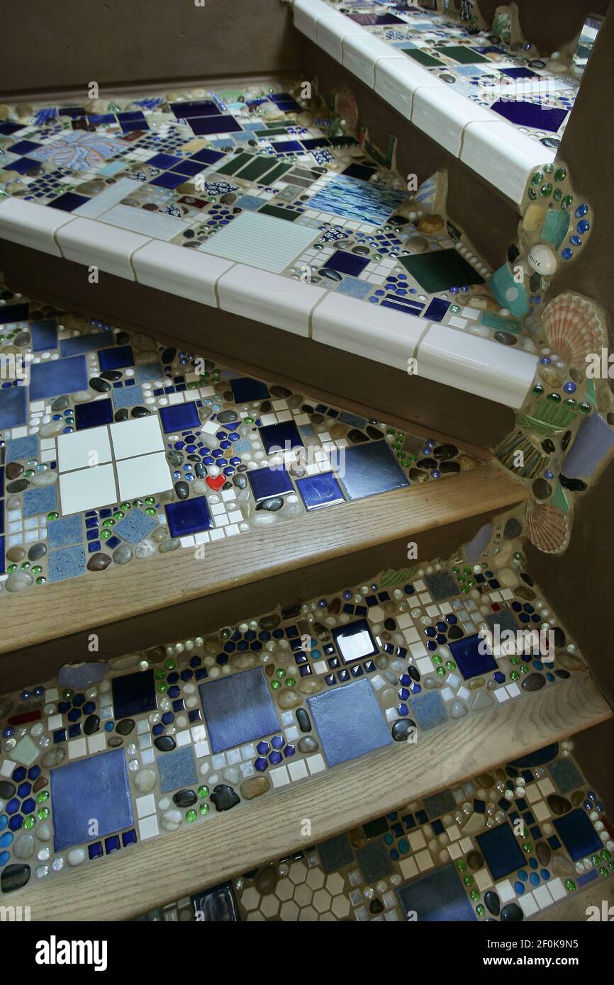 Step up the look of your stairs with mosaic tiled steps like the ones ...