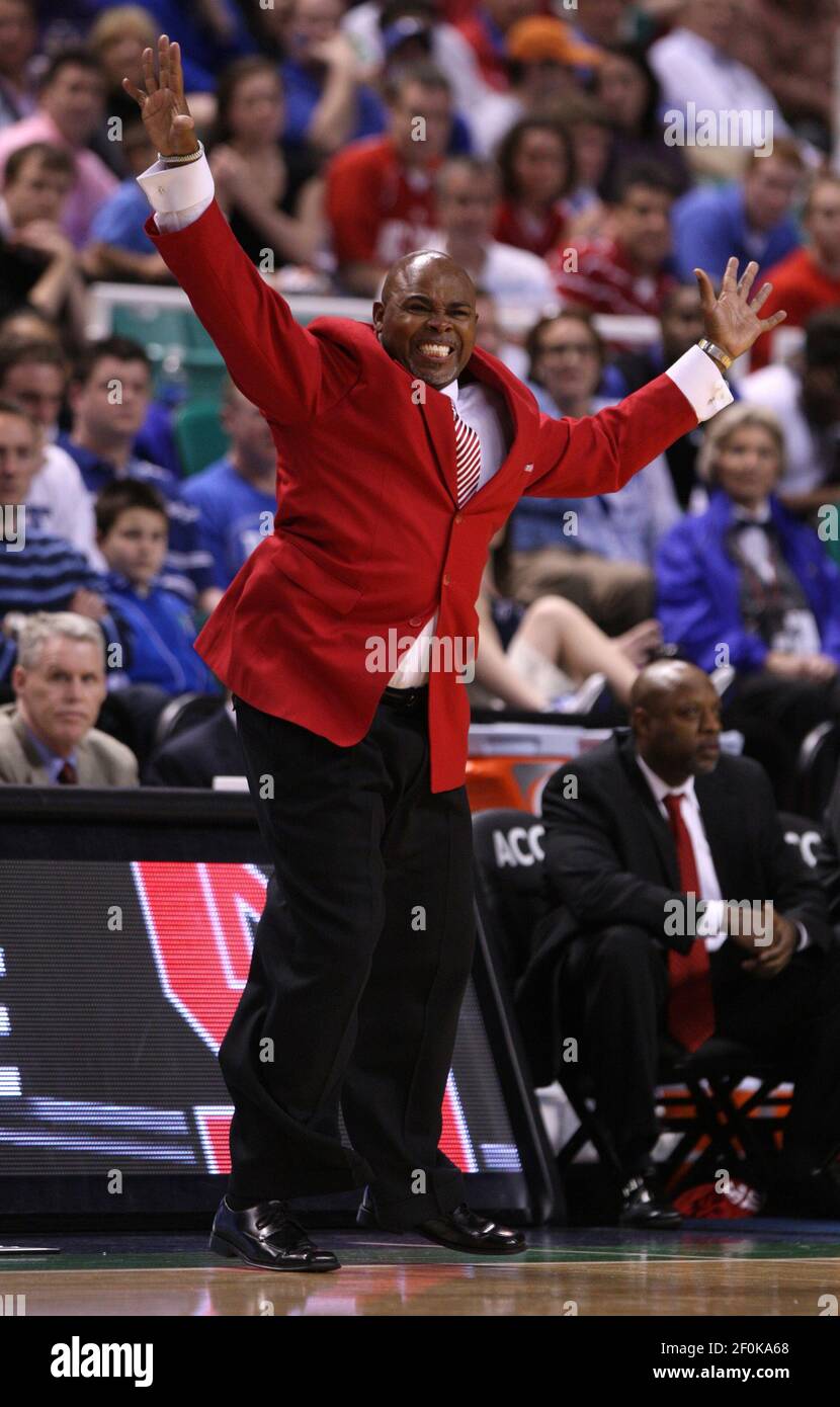 North Carolina State head coach Sidney Lowe yells to his team during ...