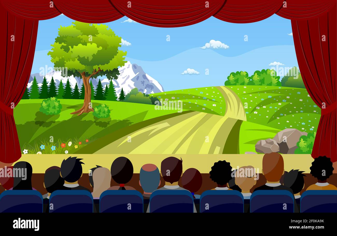 Animated People Watching A Movie