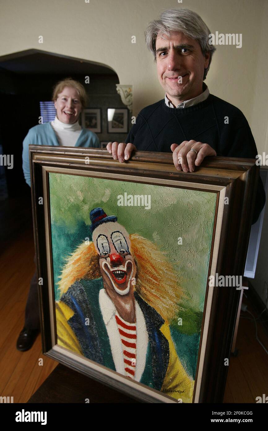 John Sheldon's mother gave him the clown painting about 40 years ago ...