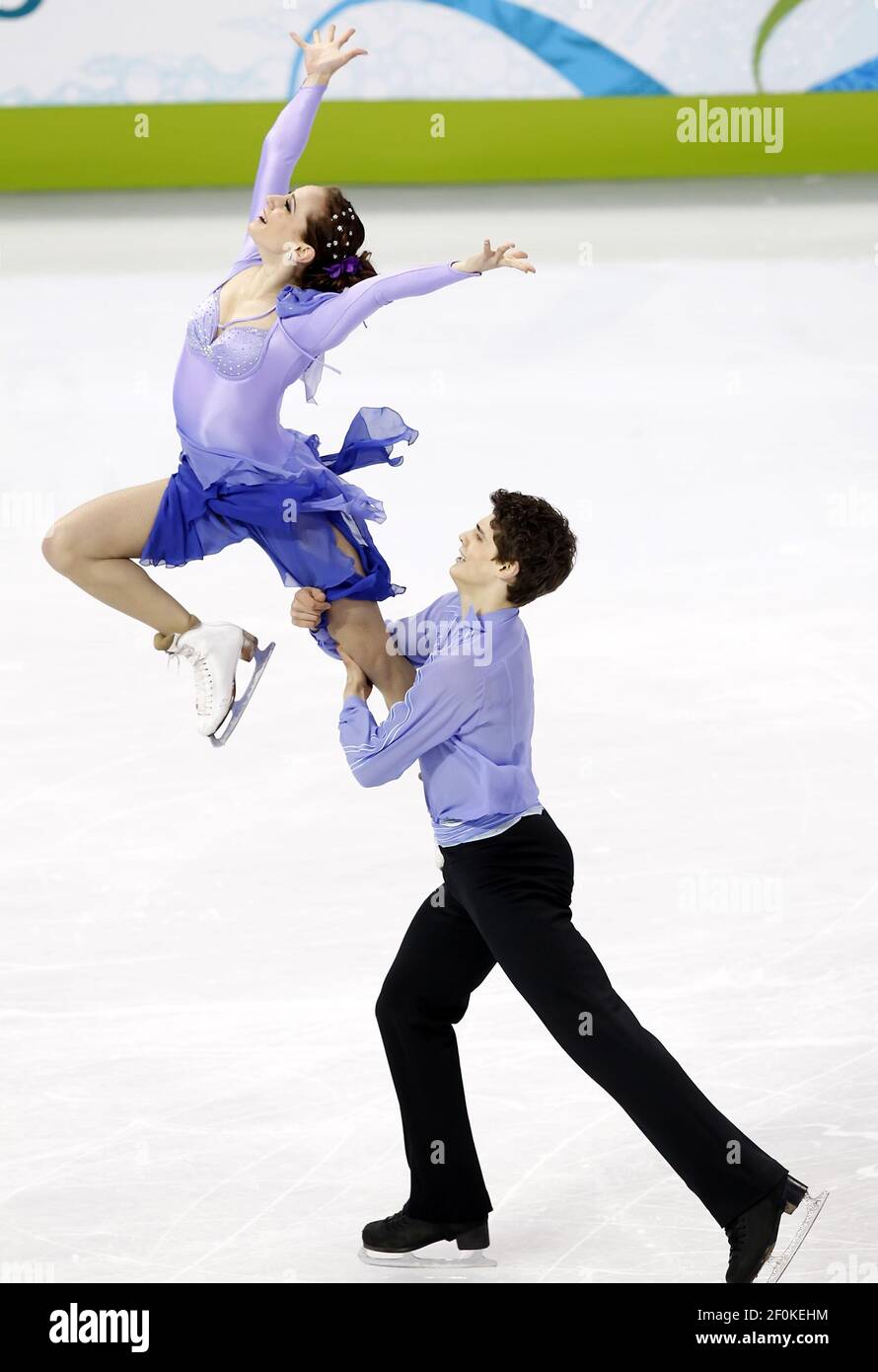Vanessa Crone and Paul Poirier of Canada skate in the ice dancing free ...