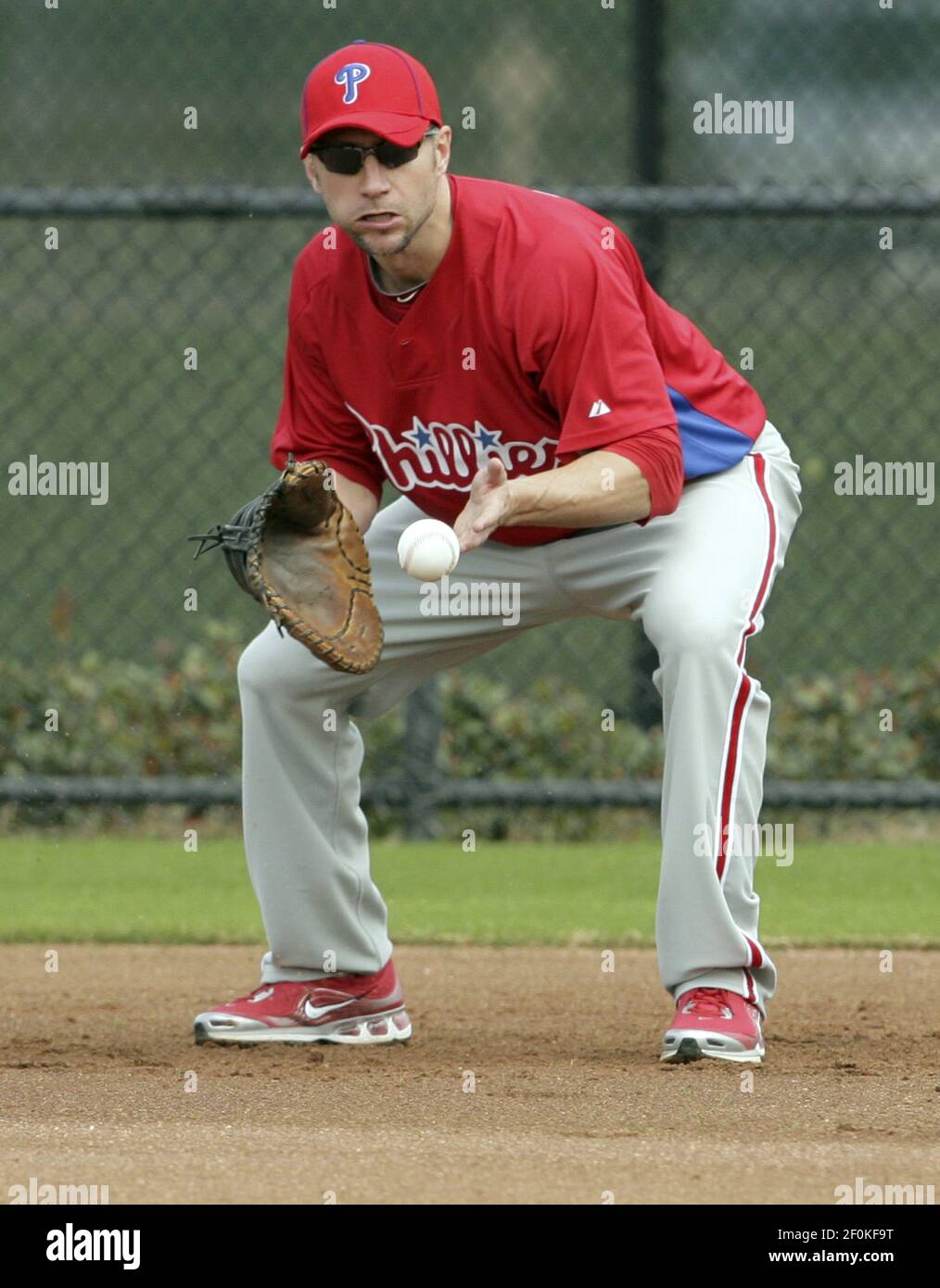 The Philadelphia Phillies' Ross Gload fields a ground ball during ...