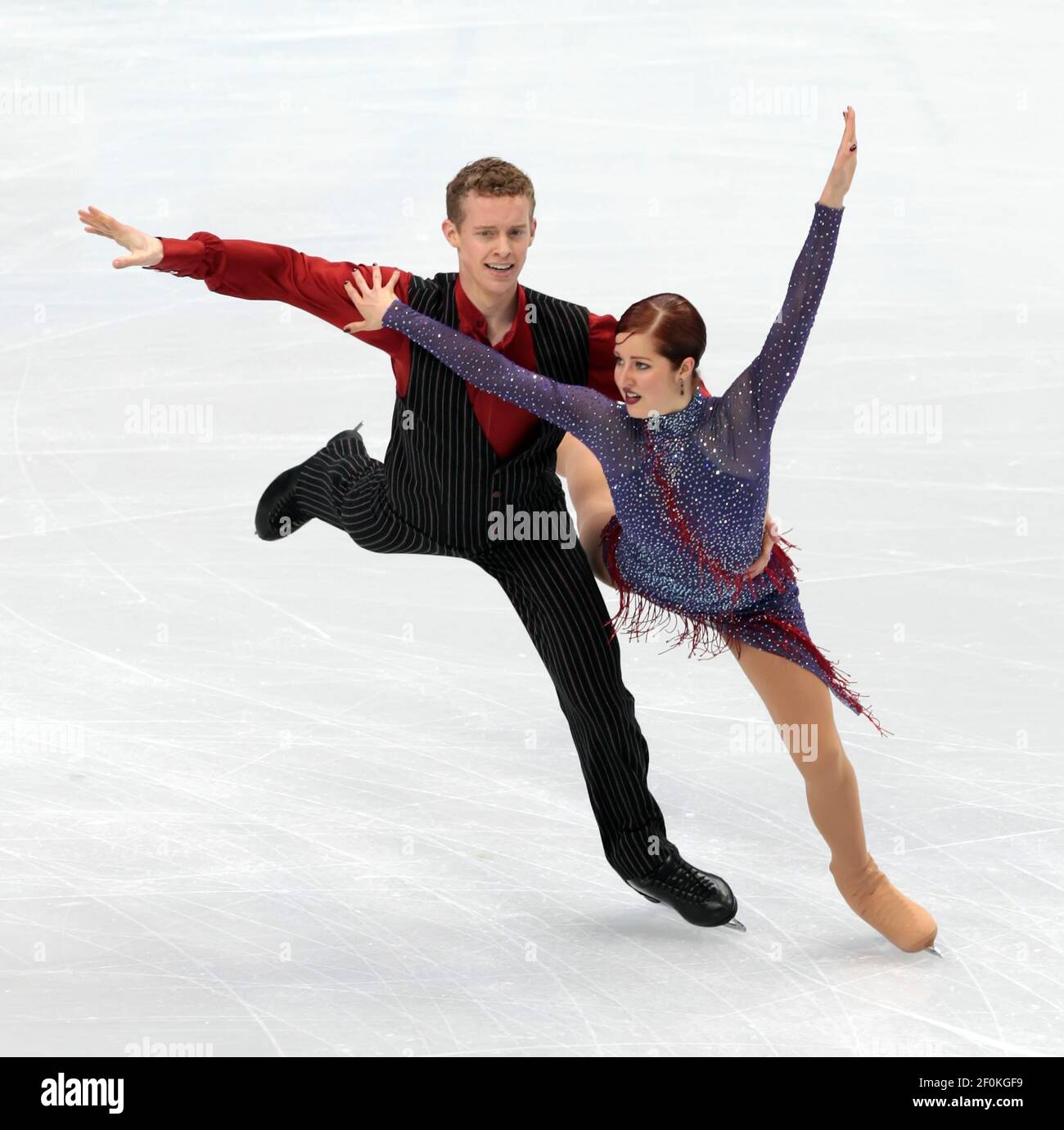 Emily Samuelson and Evan Bates of the United States skate in the ...