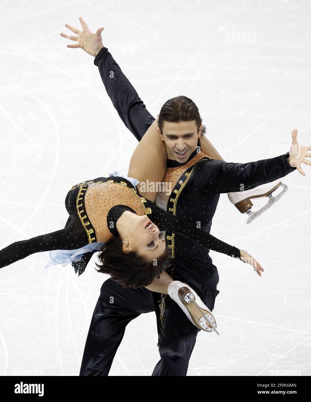 Anna Zadorozhniuk and Sergei Verbillo of Ukraine skate in the ice ...