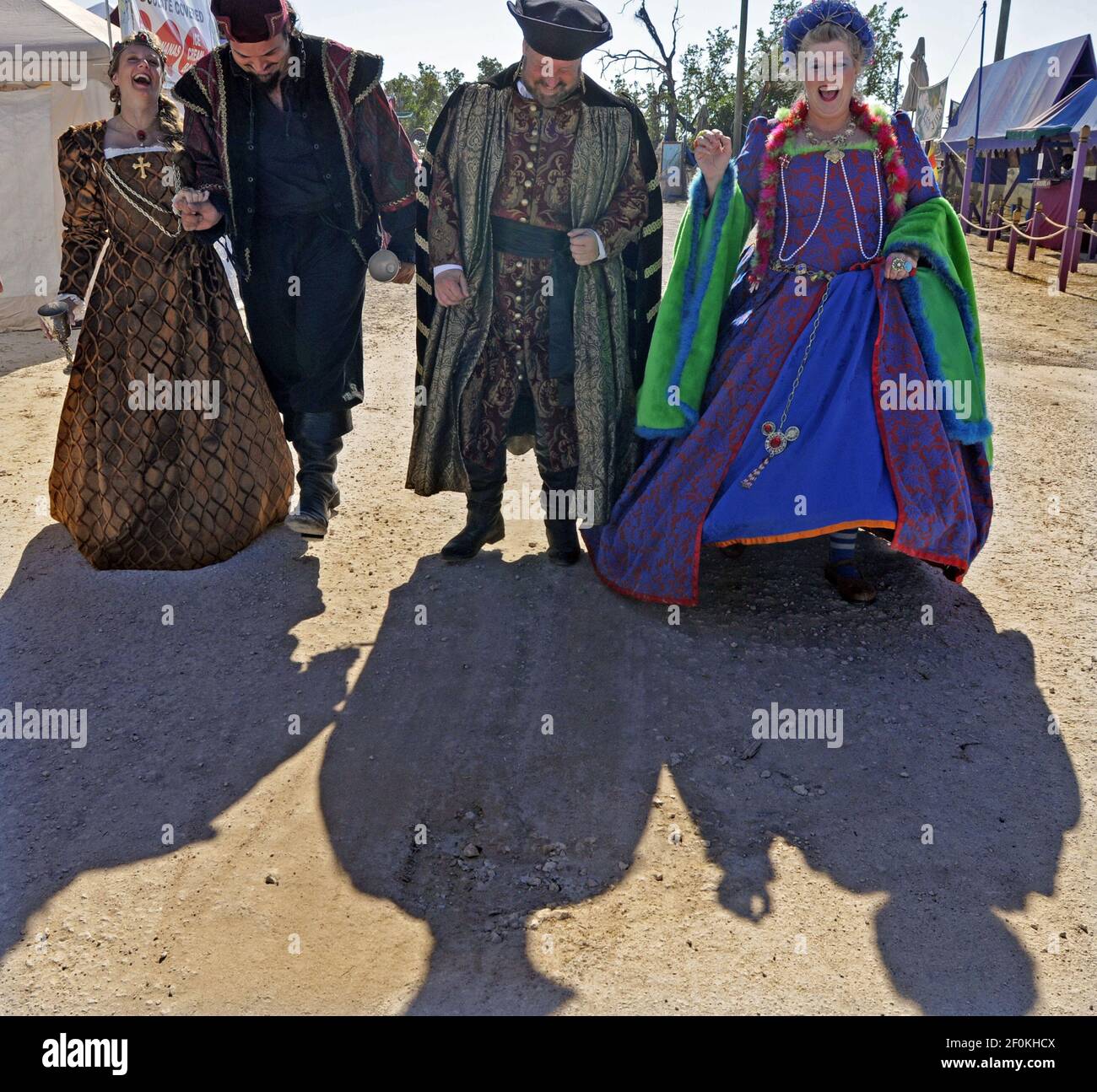 Period costumed characters, from the left, Jasmine Ready, or Queen ...