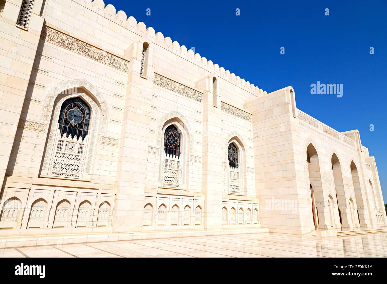 In oman muscat the old mosque minaret and religion in clear sky Stock ...
