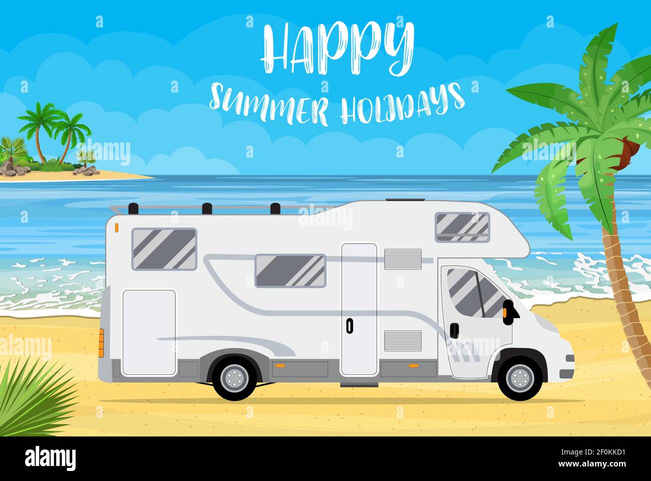 Family holiday car beach Stock Vector Images - Alamy