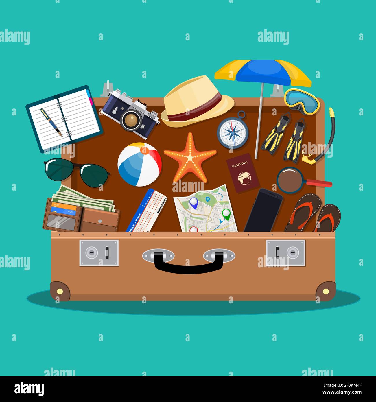 Open baggage, luggage Stock Vector Image & Art - Alamy