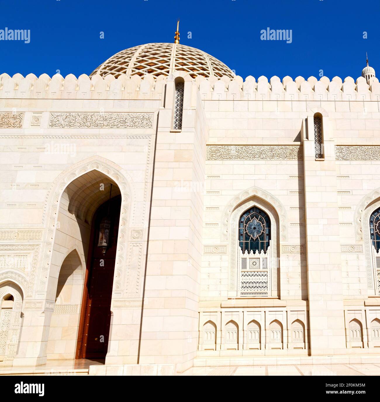 In oman muscat the old mosque minaret and religion in clear sky Stock ...