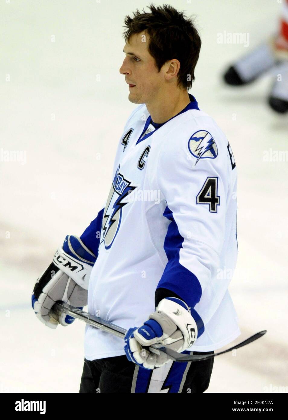 Tampa Bay Lightning center Vincent Lecavalier warms up before a game ...