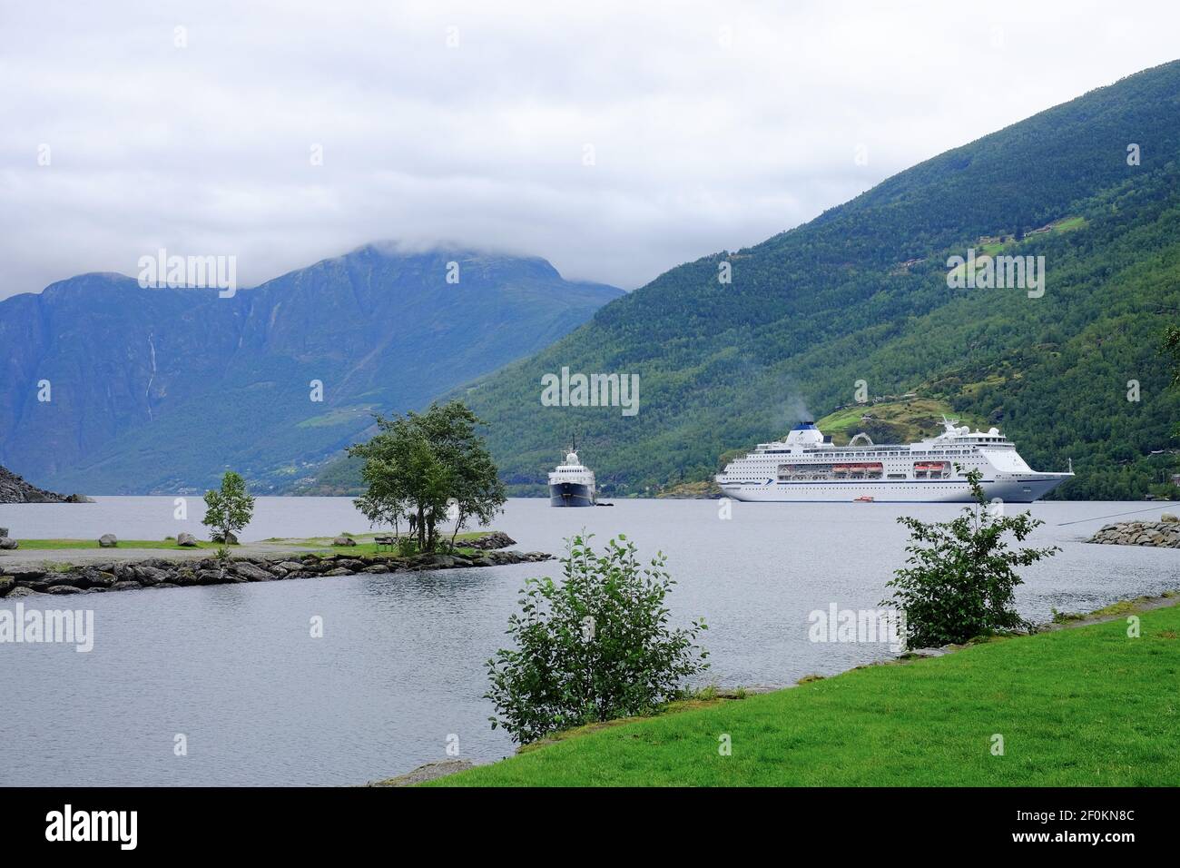 The CMV Columbus cruise ship pictured in the Norwegian Fjord town of ...