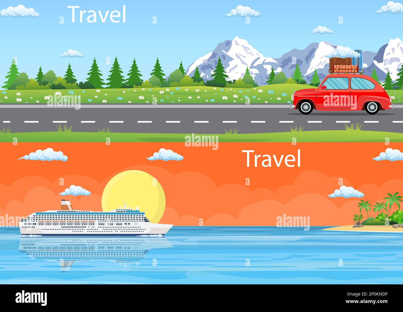 Travel Web Banner Car Drive Road Stock Vector Image & Art - Alamy