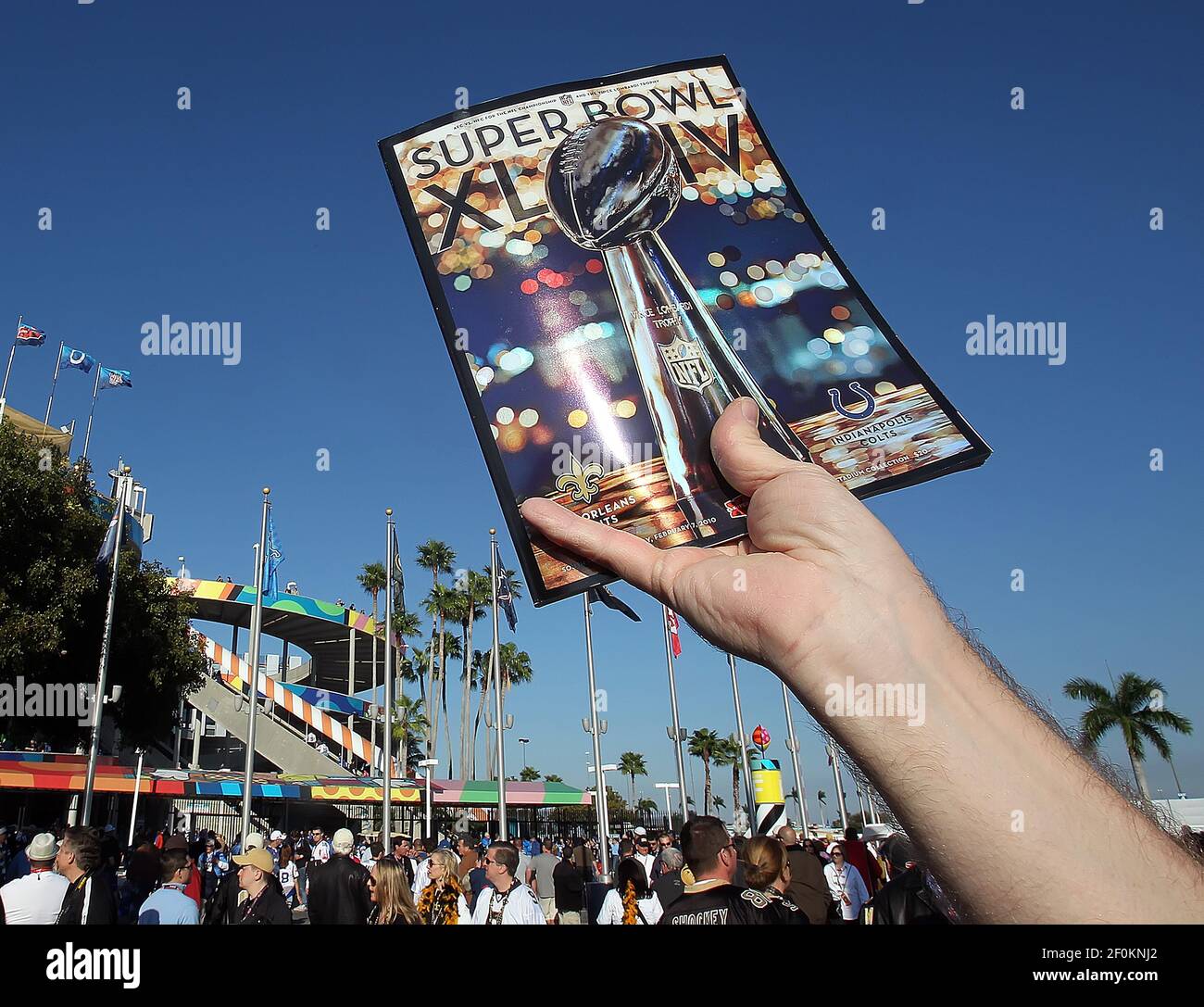 Programs are sold before the New Orleans Saints face the Indianapolis ...