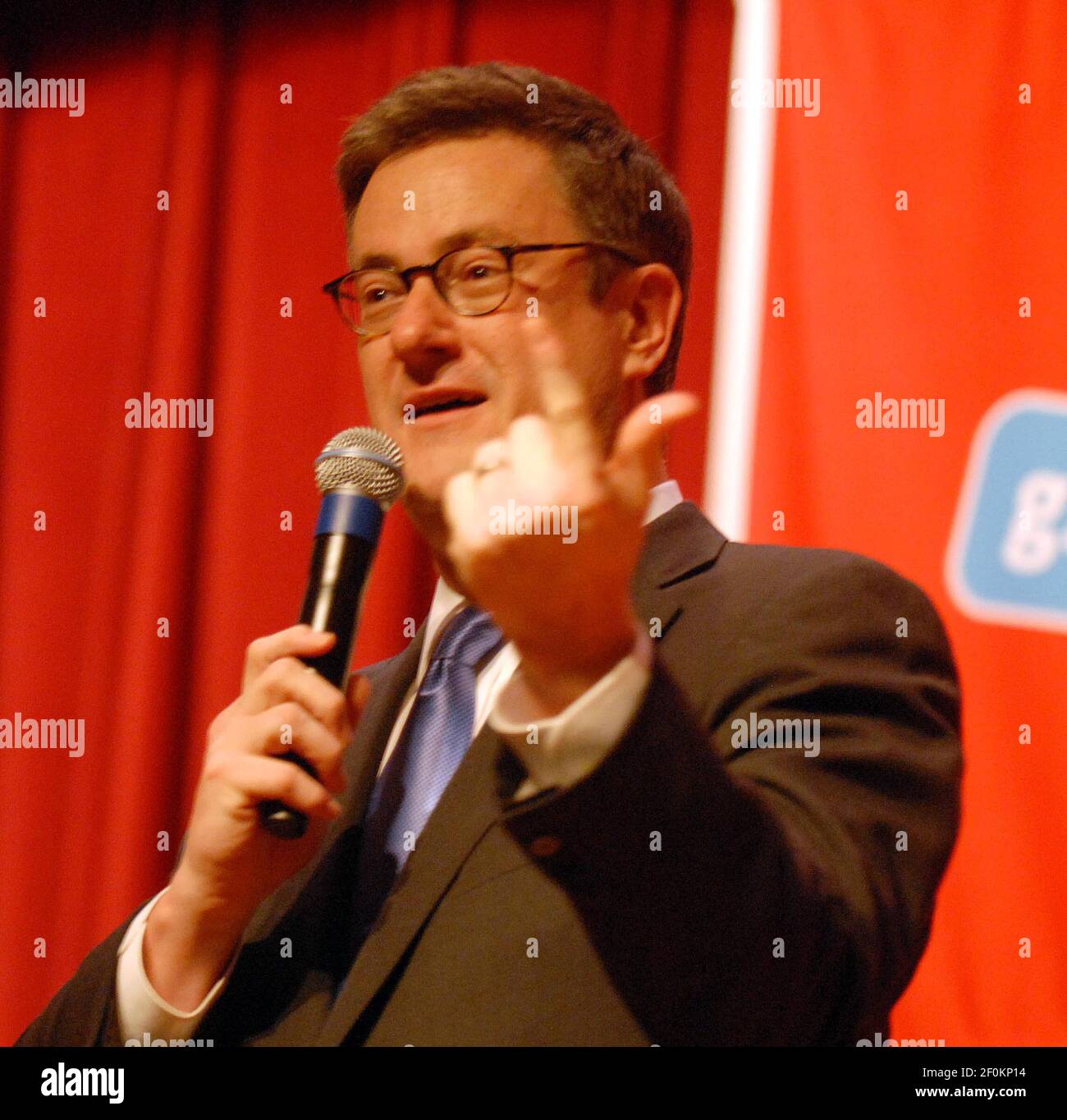 Joe Scarborough, co-host of the show "Morning Joe" on MSNBC speaks at a ...