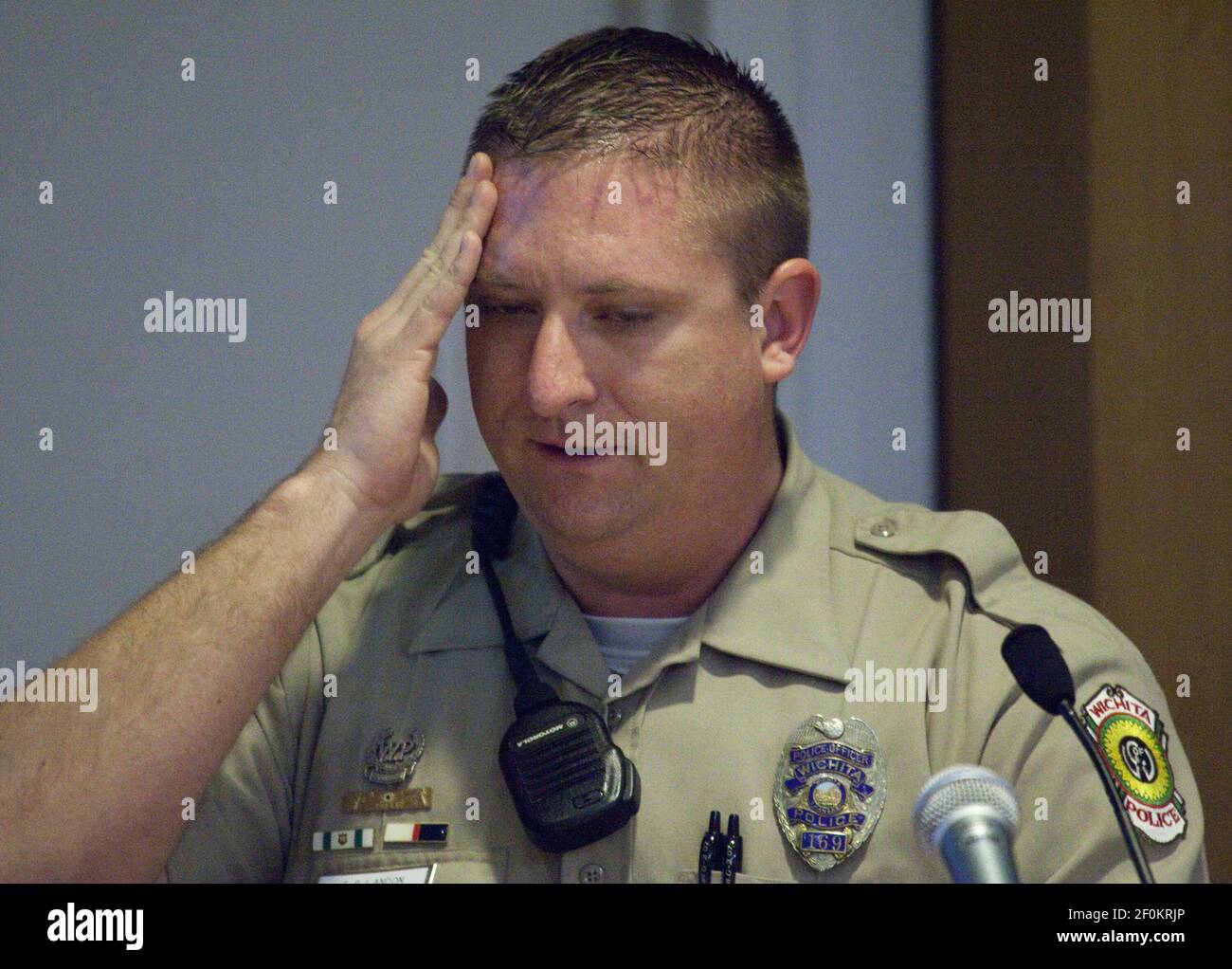Wichita Police Officer Erik Landon, who was the first officer to arrive ...